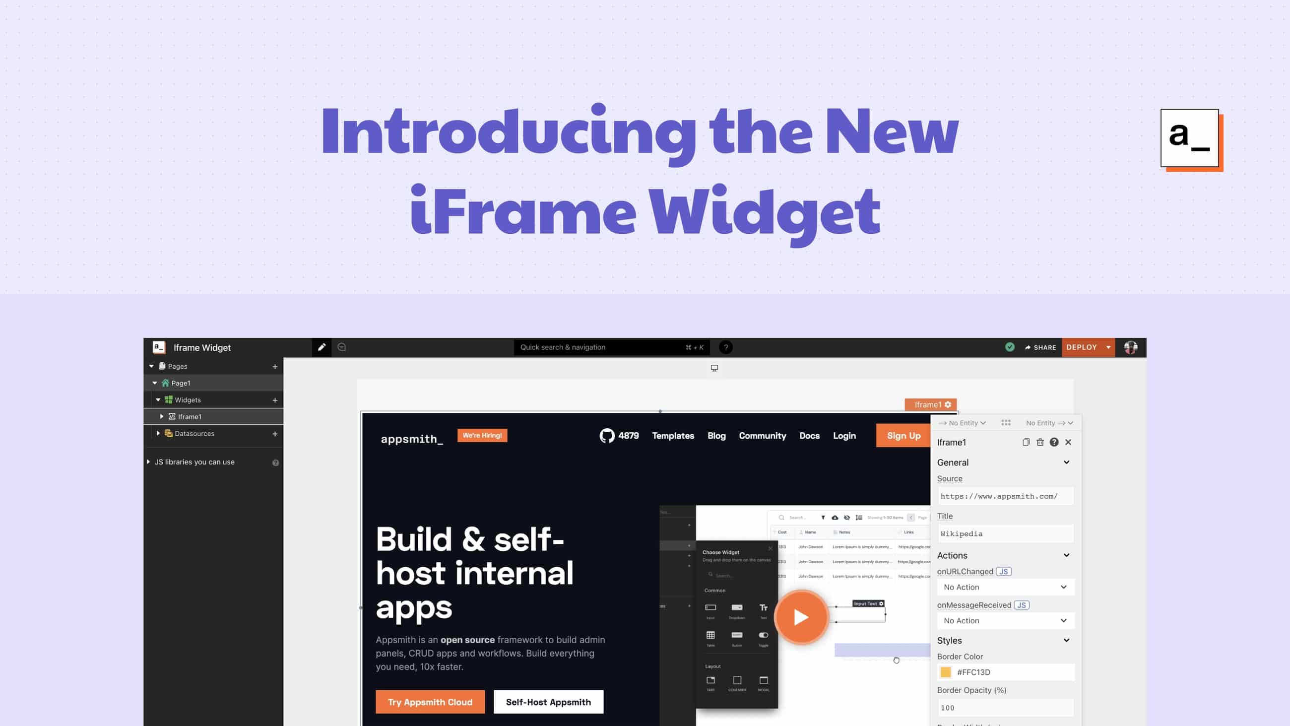 Embed Anything! Introducing the New iFrame Widget | Appsmith